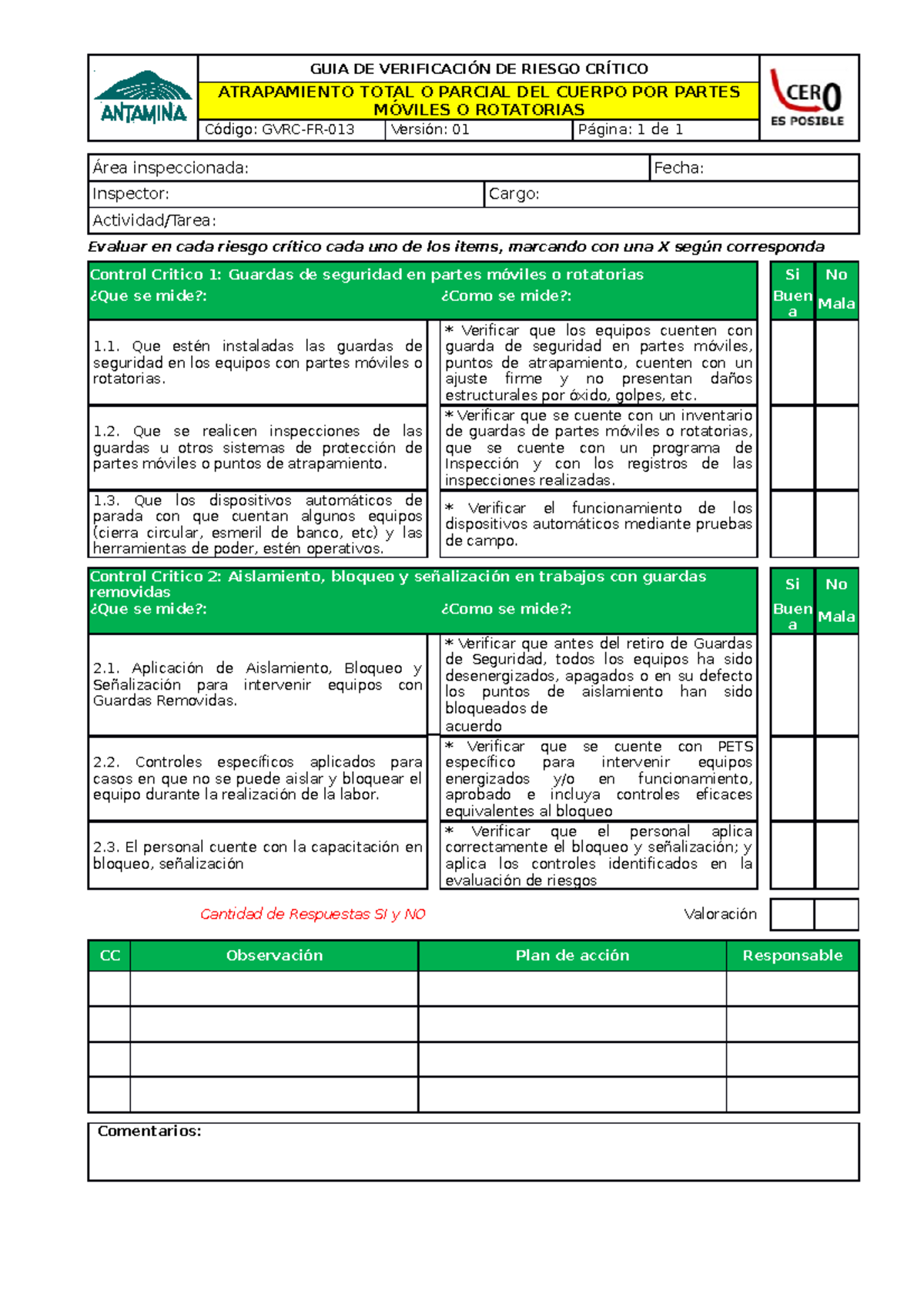 013 GVRC FR-013 Atrapamiento total o parcial del cuerpo por partes ...
