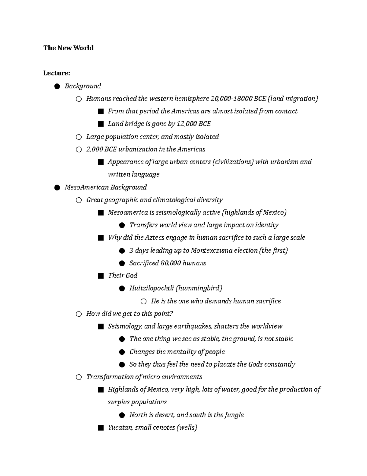 Notes Week 12 (The New World) - The New World Lecture: Background ...