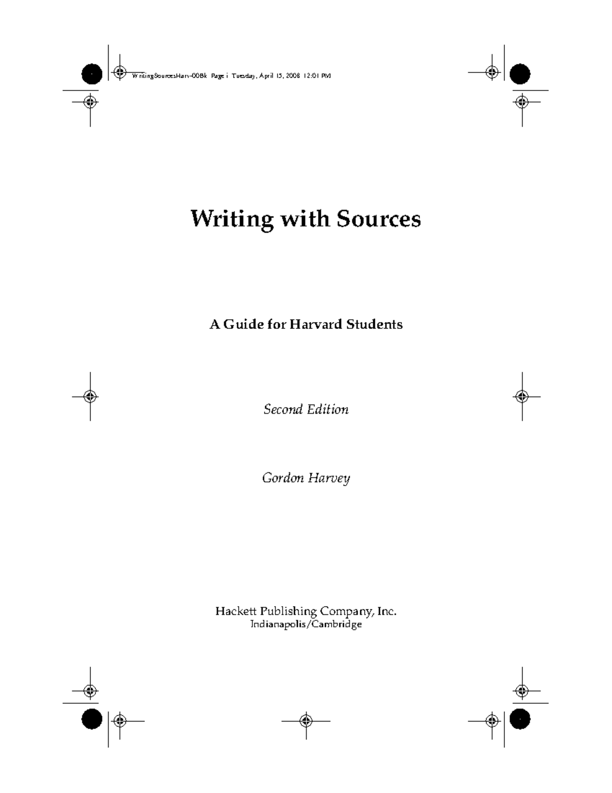 Writing with sources pp. 1-14 - i Writing with Sources A Guide for ...