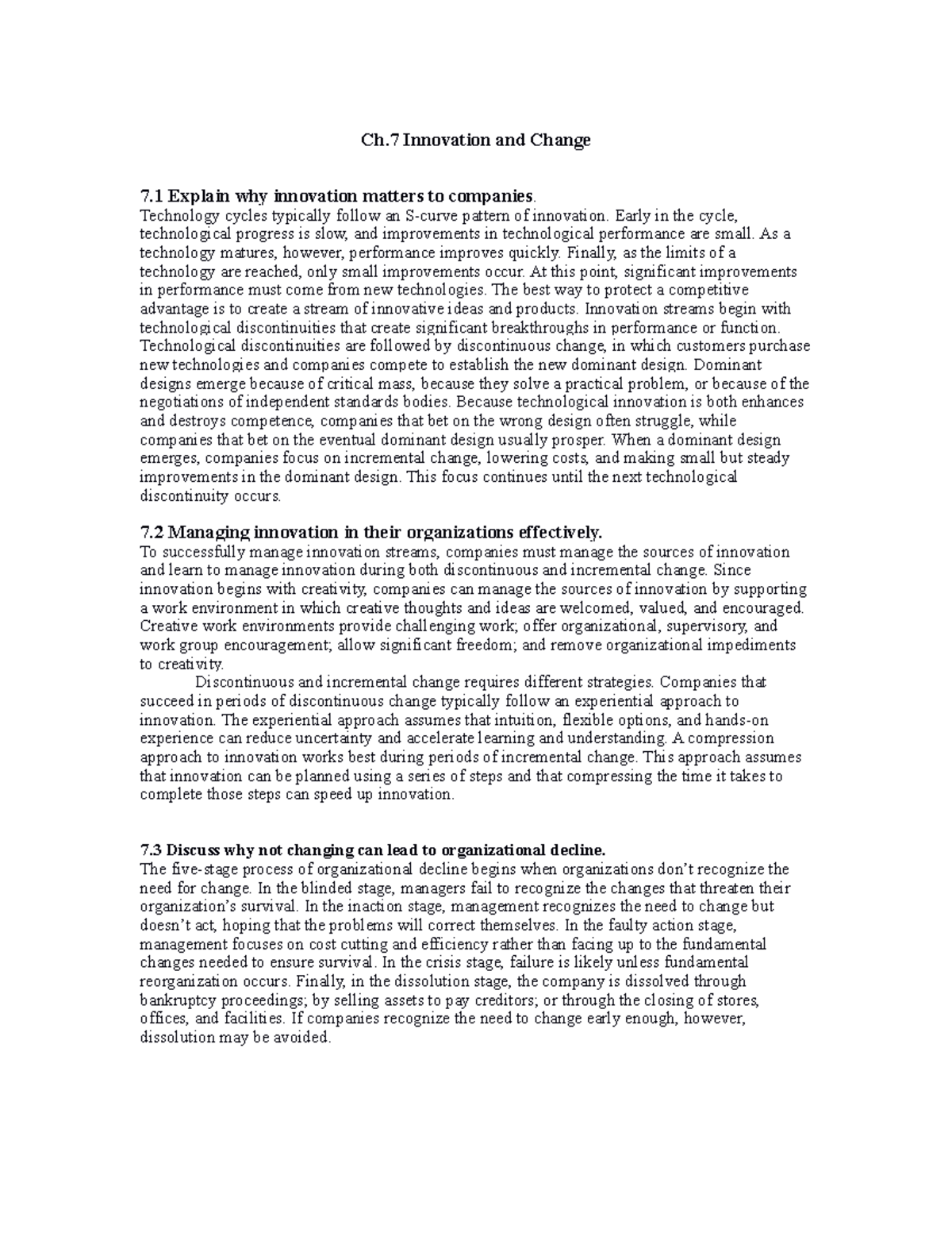 Ch7 Outline - Summary Effective Management of Human Resources in ...