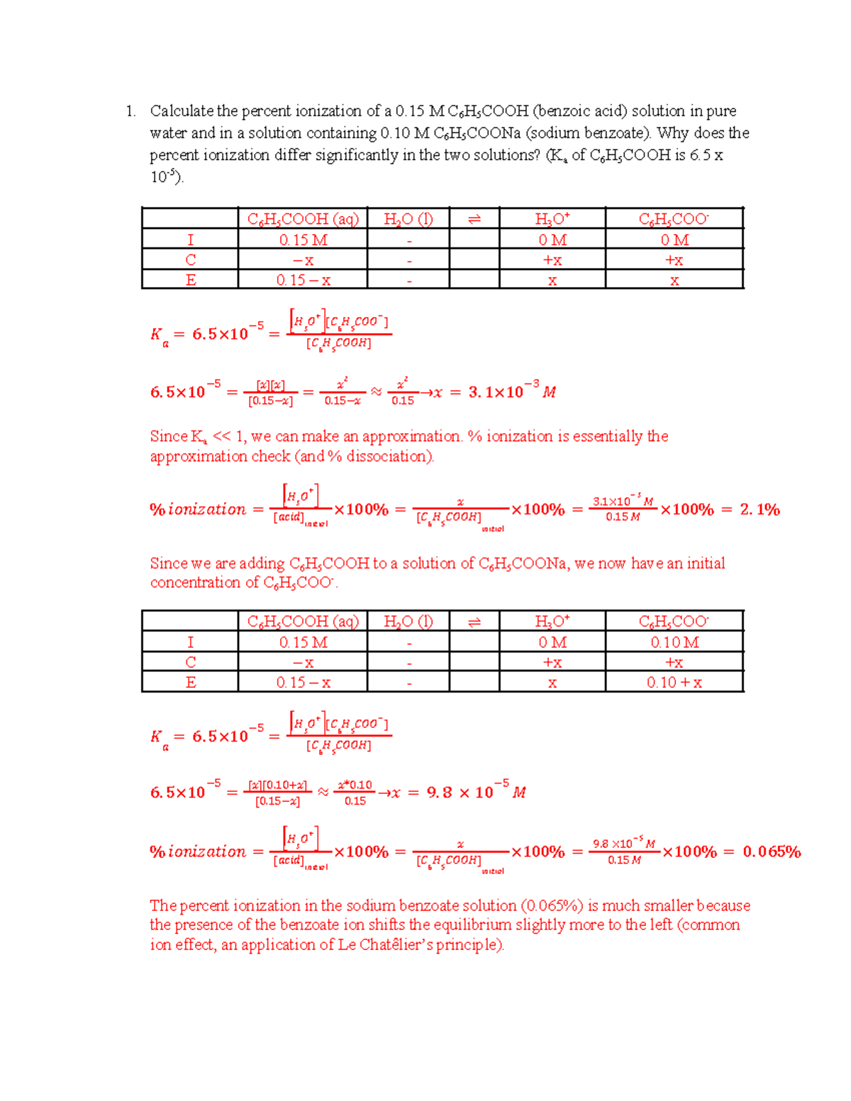 Gen chem 14 - Concepts in Introduction Chemistry - Calculate the percent ionization of a 0 M C 6 ...