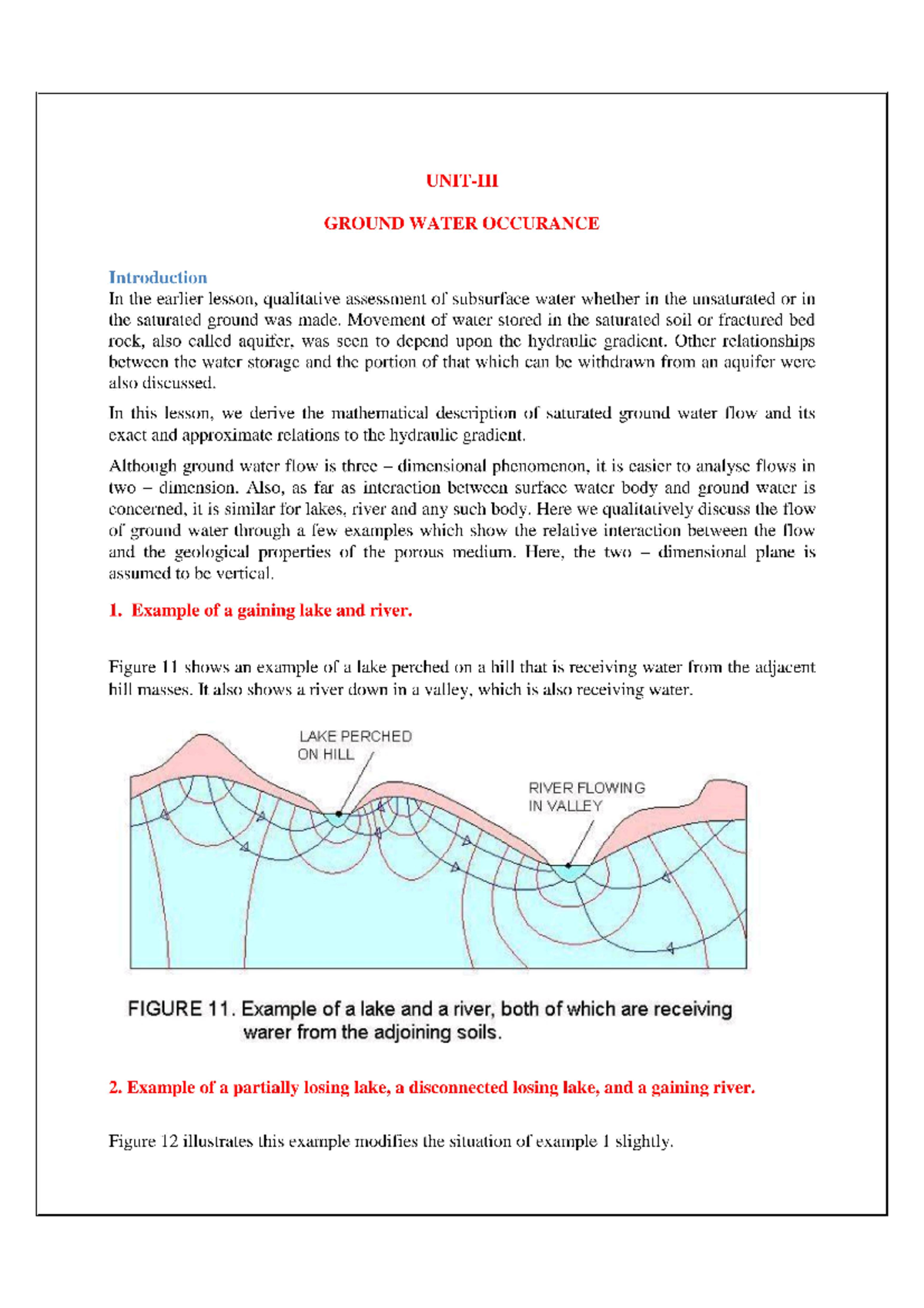 Groundwater occurrence - Hydrology & Water Resources Engineering - Studocu