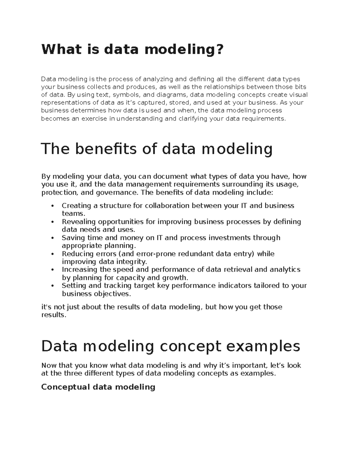 Ccit 05 Notes - What Is Data Modeling? Data Modeling Is The Process Of