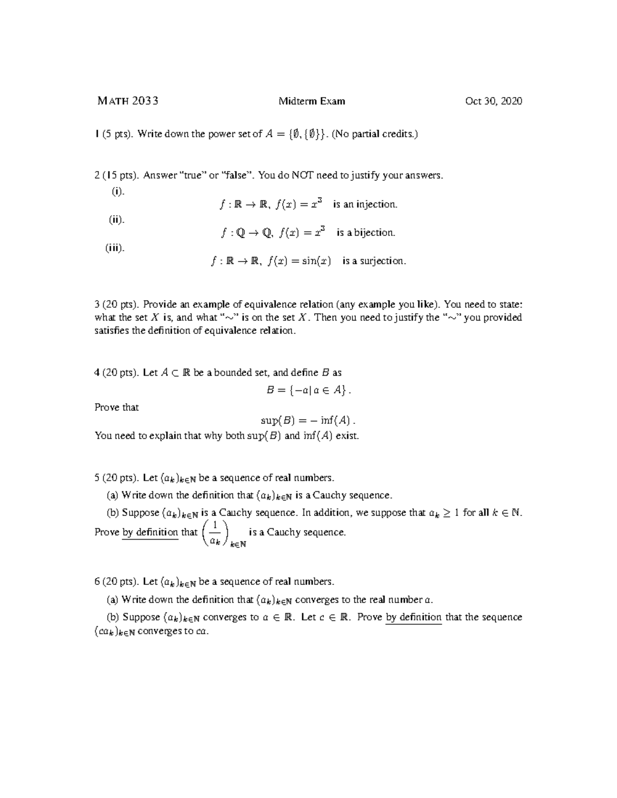 (MATH2033)[2020](f)midterm~=8bitkjmp^ 40569 - MATH 2033 Midterm Exam Oct 30, 2020 1 (5 pts ...