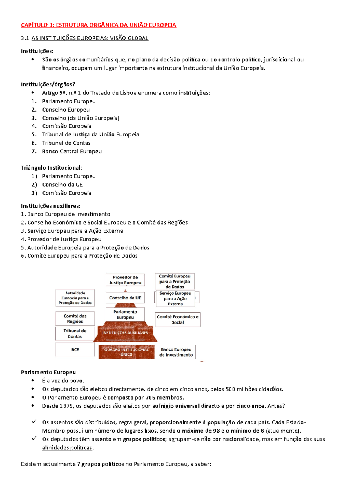 APUE 5 - Resumos e apontamentos das aulas teóricas - CAPÍTULO 3: ESTRUTURA ORGÂNICA DA UNIÃO ...