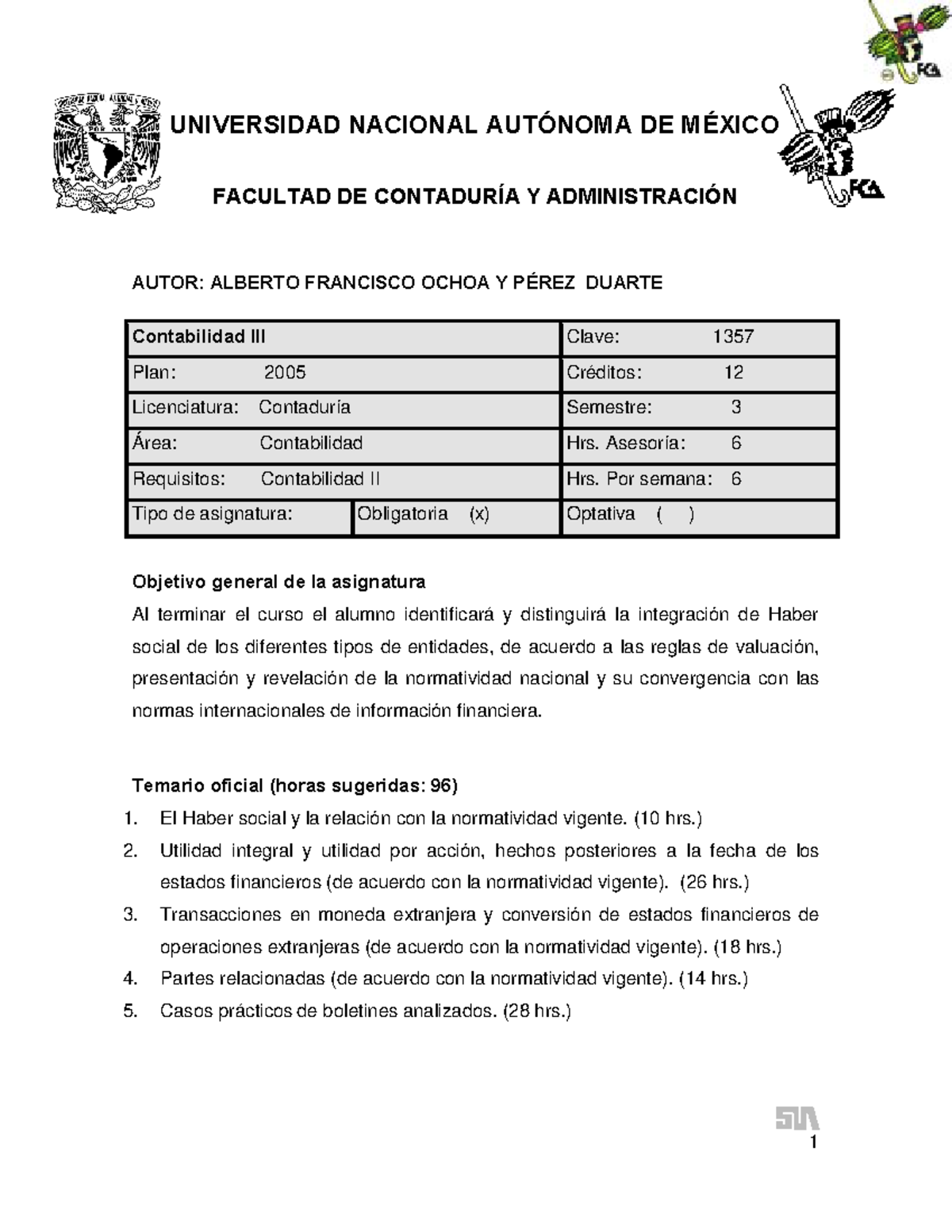 Contabilidad tercer curso - UNIVERSIDAD NACIONAL AUT”NOMA DE M.. FACULTAD DE CONTADURÕA Y - Studocu