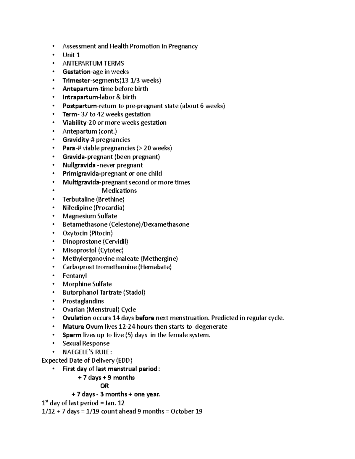 Assessment and Health Promotion in Pregnancy - ) Gravidity ...