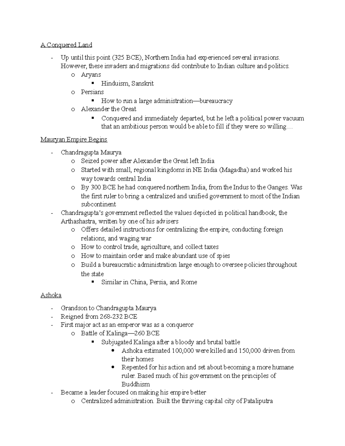 Mauryan and Gupta Empire Notes - A Conquered Land Up until this point ...