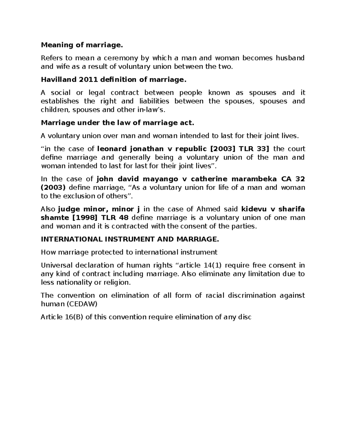 Meaning of marriage - Refers to mean a ceremony by which a man and ...