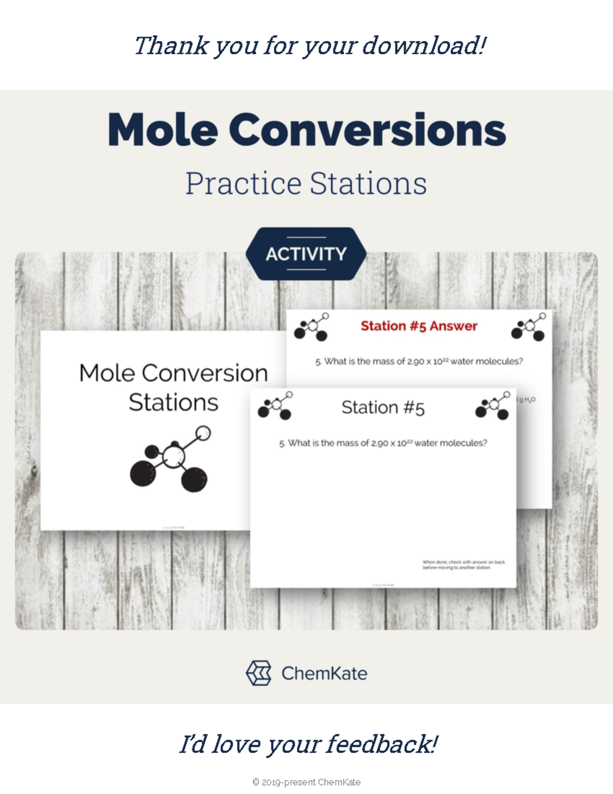 Chemistry Mole Conversions Practice Stations-1 - © 2019-present ...