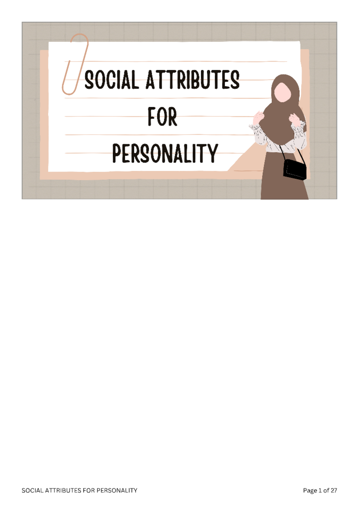Social Attributes FOR Personality- Group 5 - SOCIAL ATTRIBUTES FOR ...