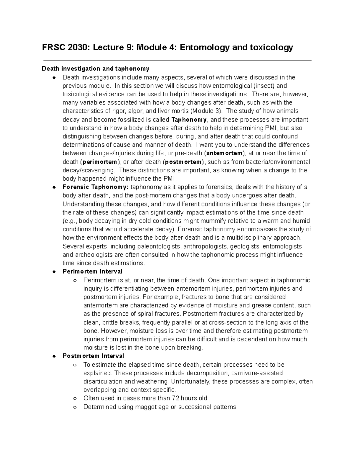 FRSC 2030 Lecture 9 Module 4 - FRSC 2030: Lecture 9: Module 4 ...