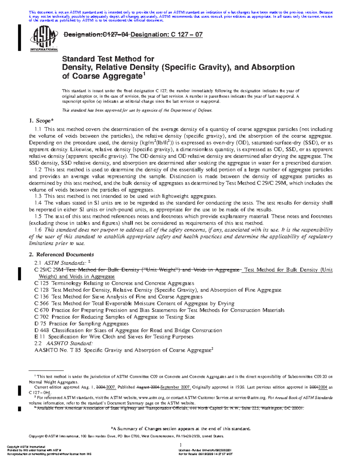 Astm-c-127 Berat Jenis - Designation:C127–04 Designation: C 127 – 07 ...