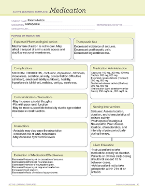 MED Lorazepam - ATI medications sheet - ACTIVE LEARNING TEMPLATES ...