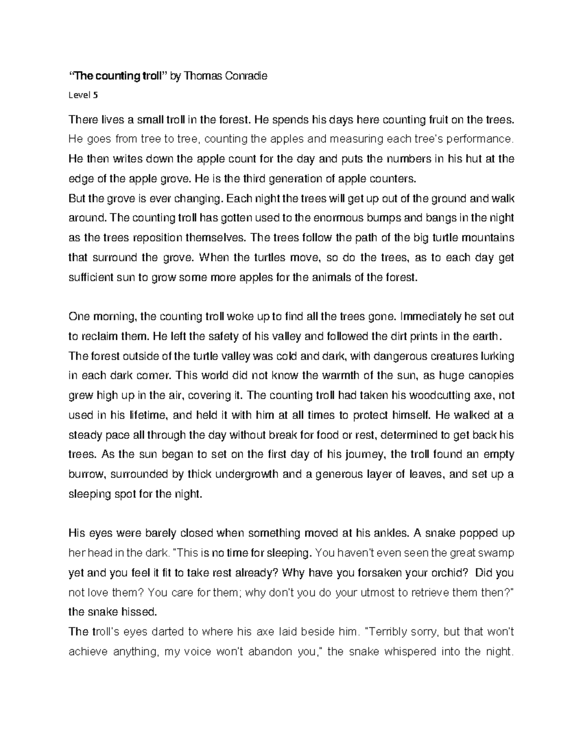 The counting troll L5 Story - “The counting troll” by Thomas Conradie ...