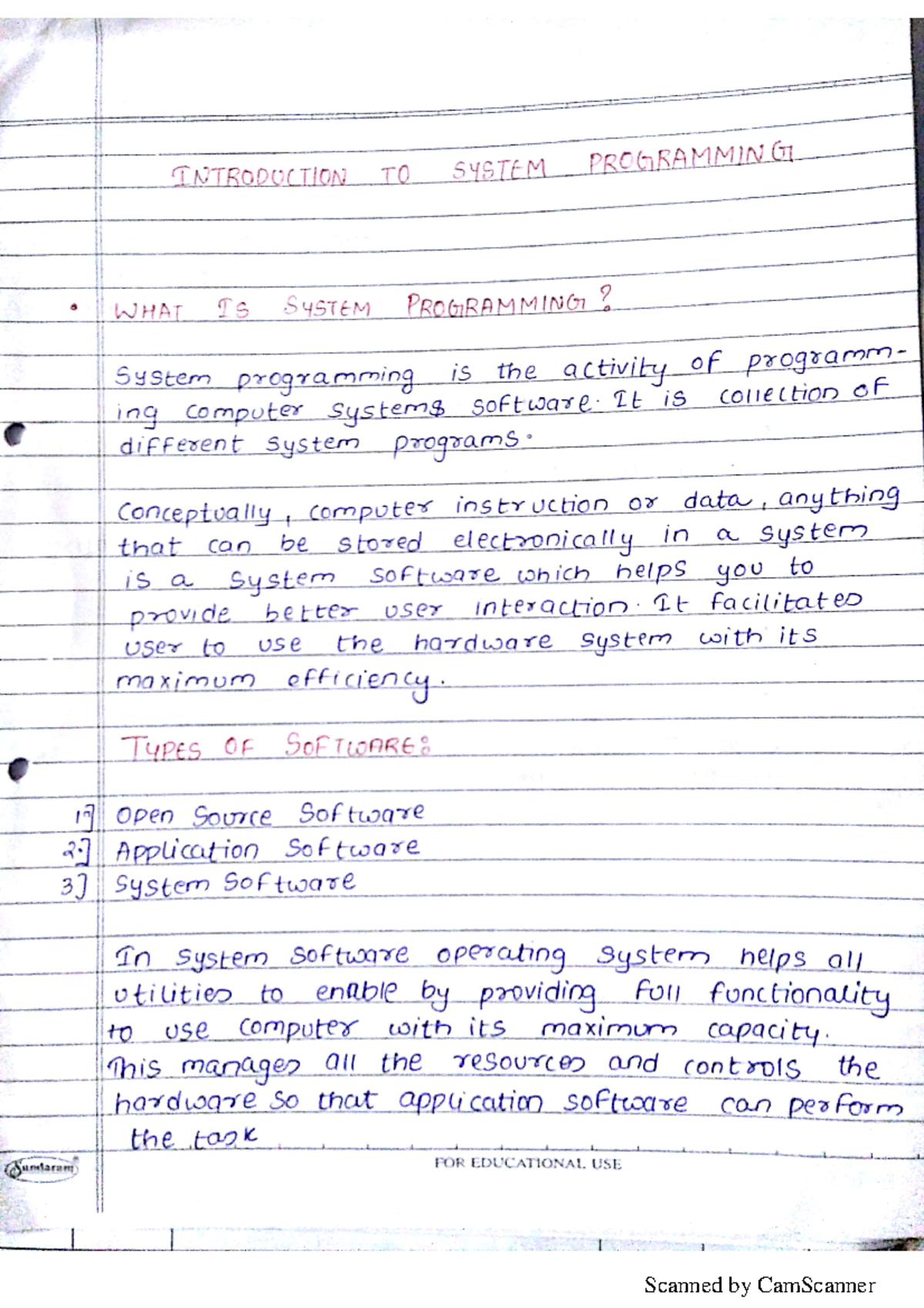SP UNIT-1 - Nots - Computer Science and Engineering - Studocu