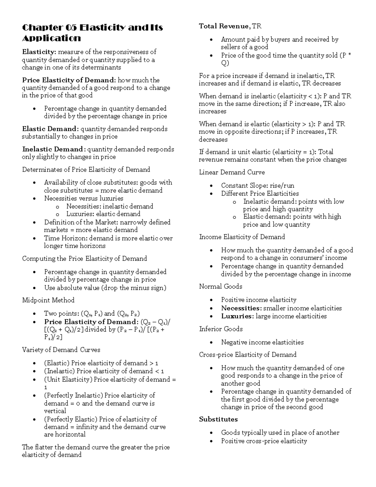 Chapter 05 Elasticity and Its Applications - Chapter 05 Elasticity and Its Application ...