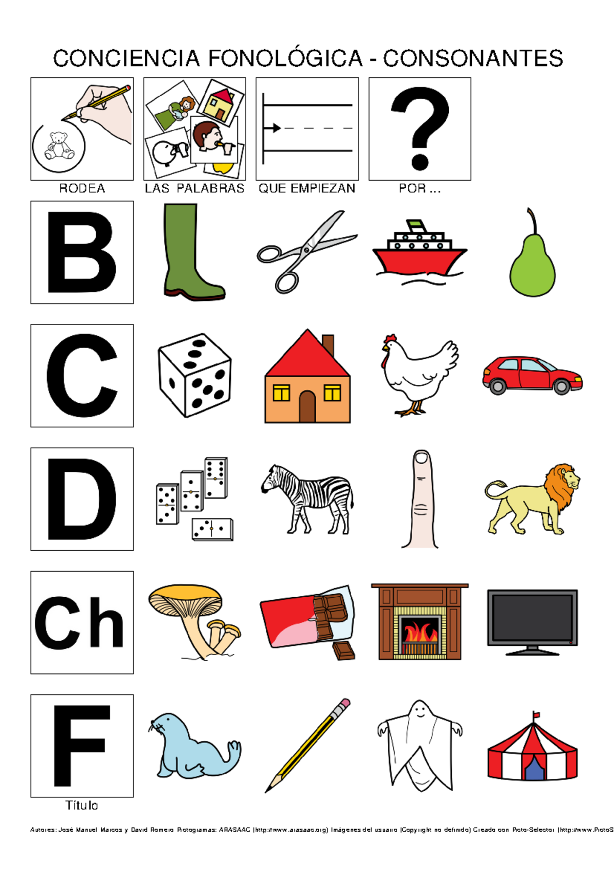 02 Conciencia Fonologica Consonantes - RODEA LAS PALABRAS QUE EMPIEZAN ...