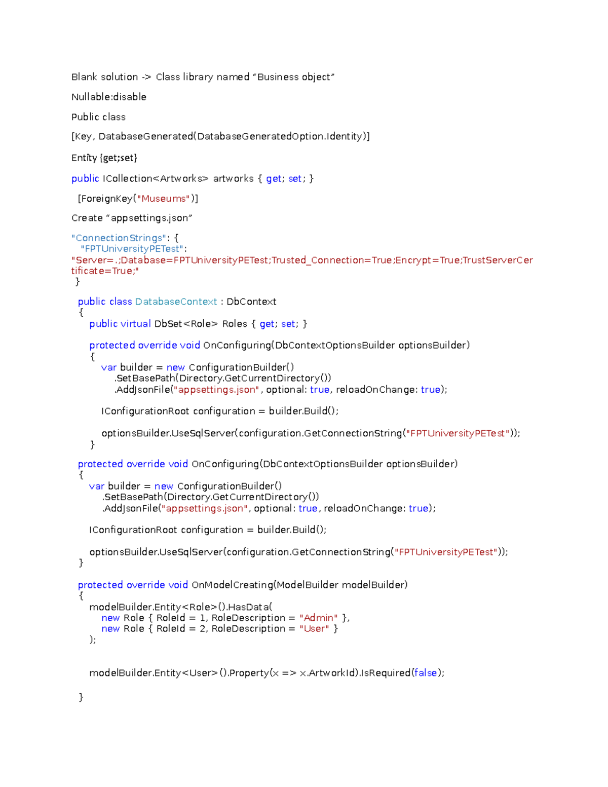 Blank solution - Cách giải - Blank solution -> Class library named ...