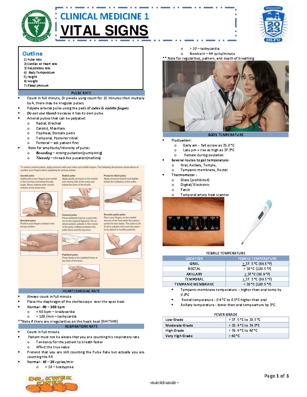 Vital Signs procedures - TITLE Page 1 of 3 -mackbunds- CLINICAL ...
