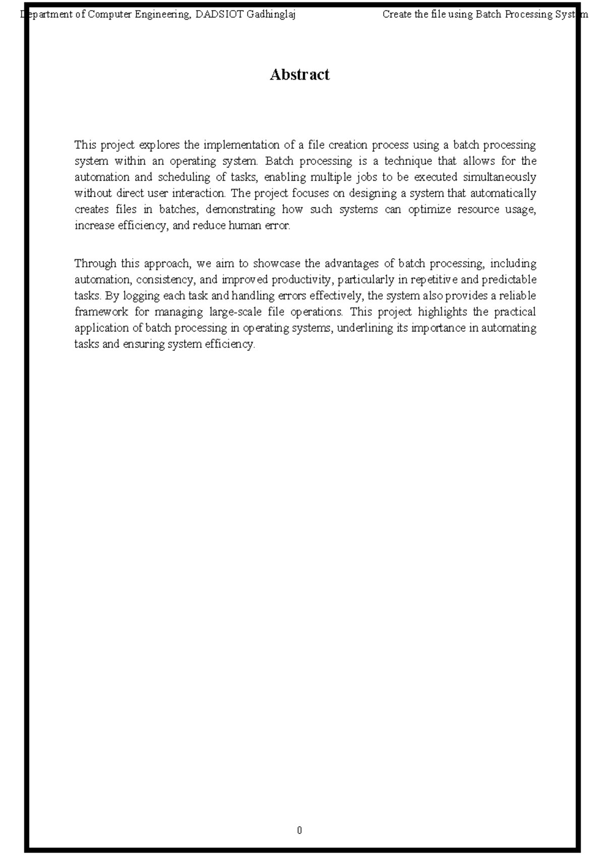 OSY-Micro-Project - Operating System Micro-Project Report for Diploma Students - Abstract This ...