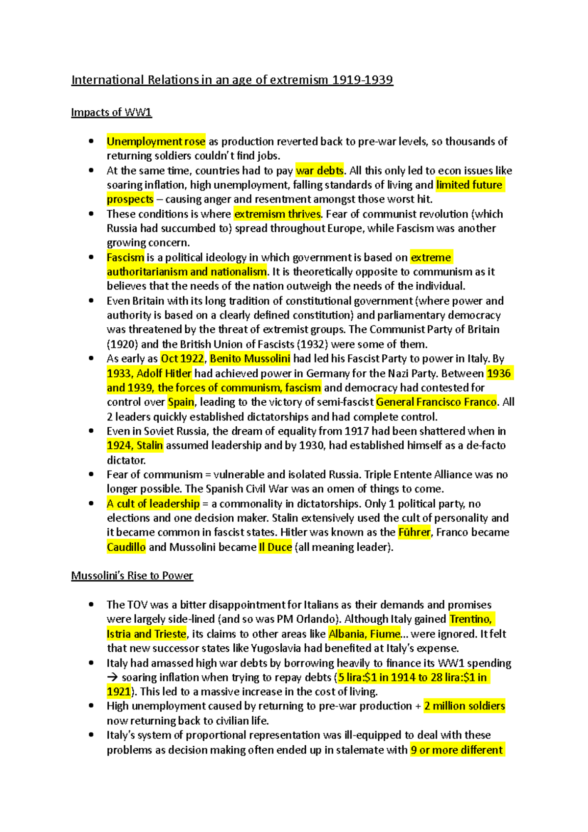 League of Nations Notes - International Relations in an age of ...