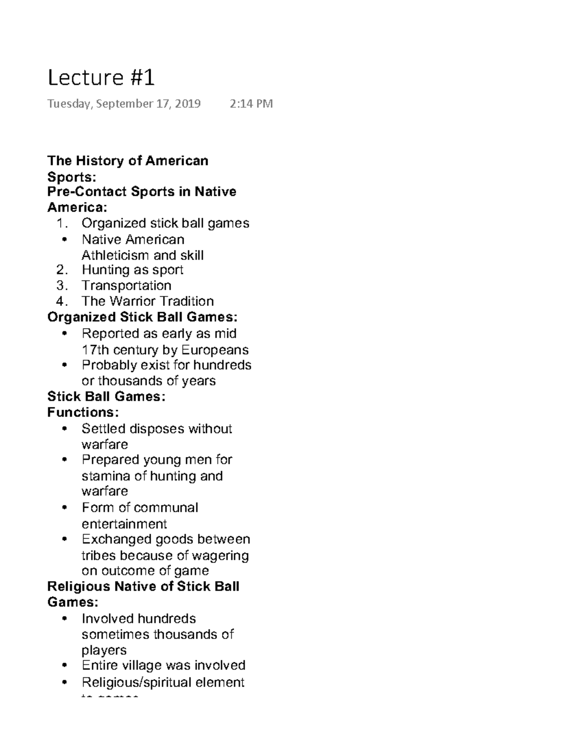 Introduction and The First Sports in America - The History of American ...