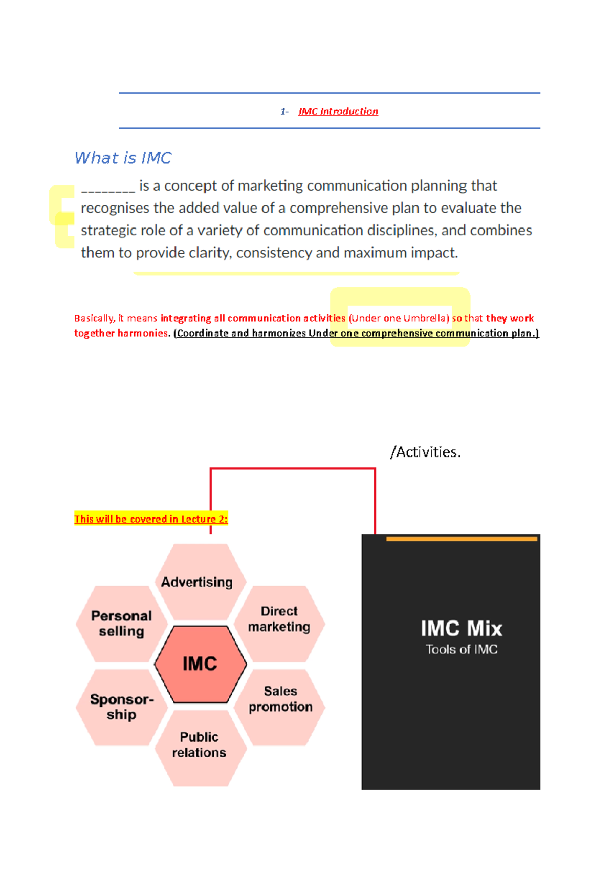 Intergrated Market Communication - 1- IMC Introduction What is IMC ...
