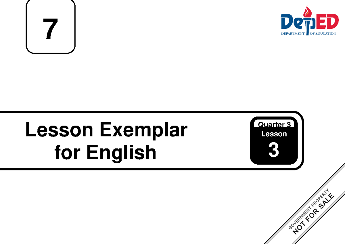 Q3 LE English 7 Lesson 3 Week 6 - 7 Lesson Exemplar for English Lesson ...