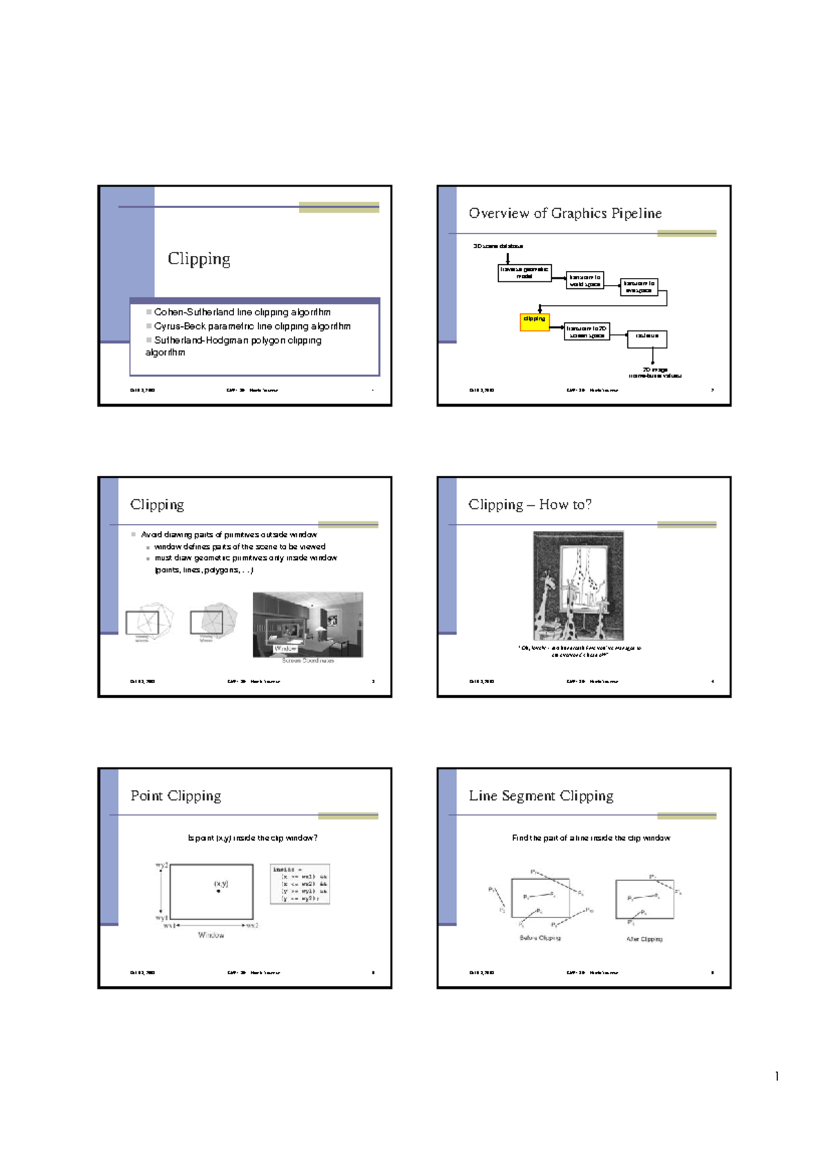 10-clipping - Cg notes - Oct 6-8, 2003 CMPT-361 : Hamid Younesy 1 ...