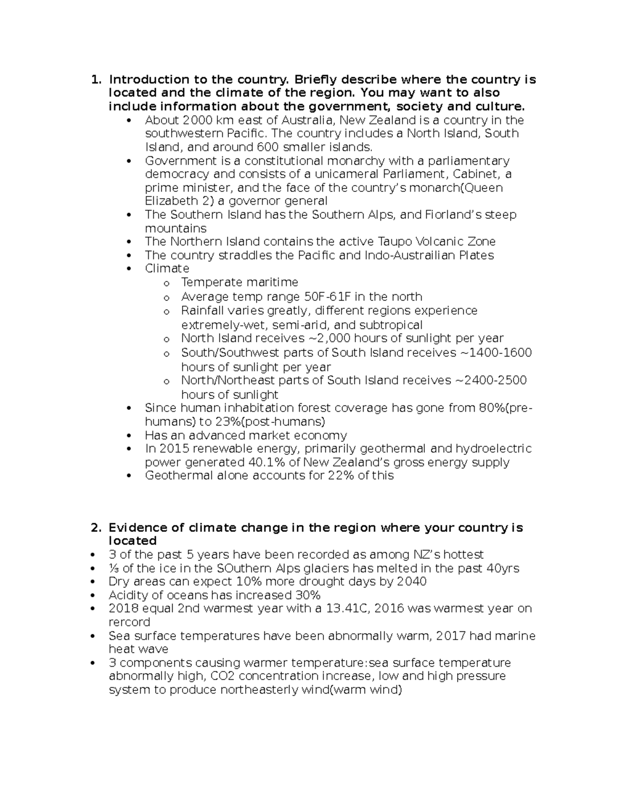 Sample Climate Change Video Script - 1. Introduction to the country ...