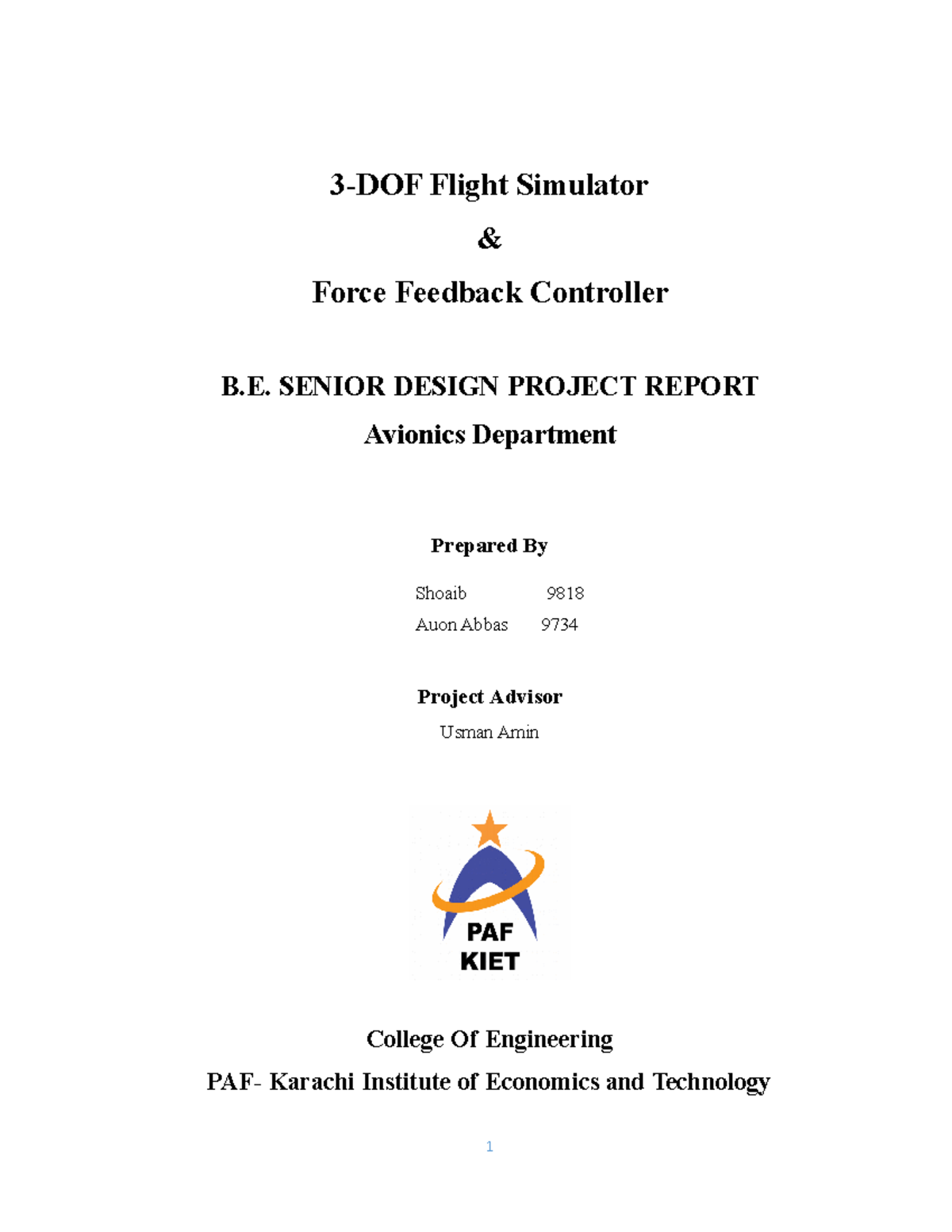 3 - project - 3-DOF Flight Simulator & Force Feedback Controller B ...
