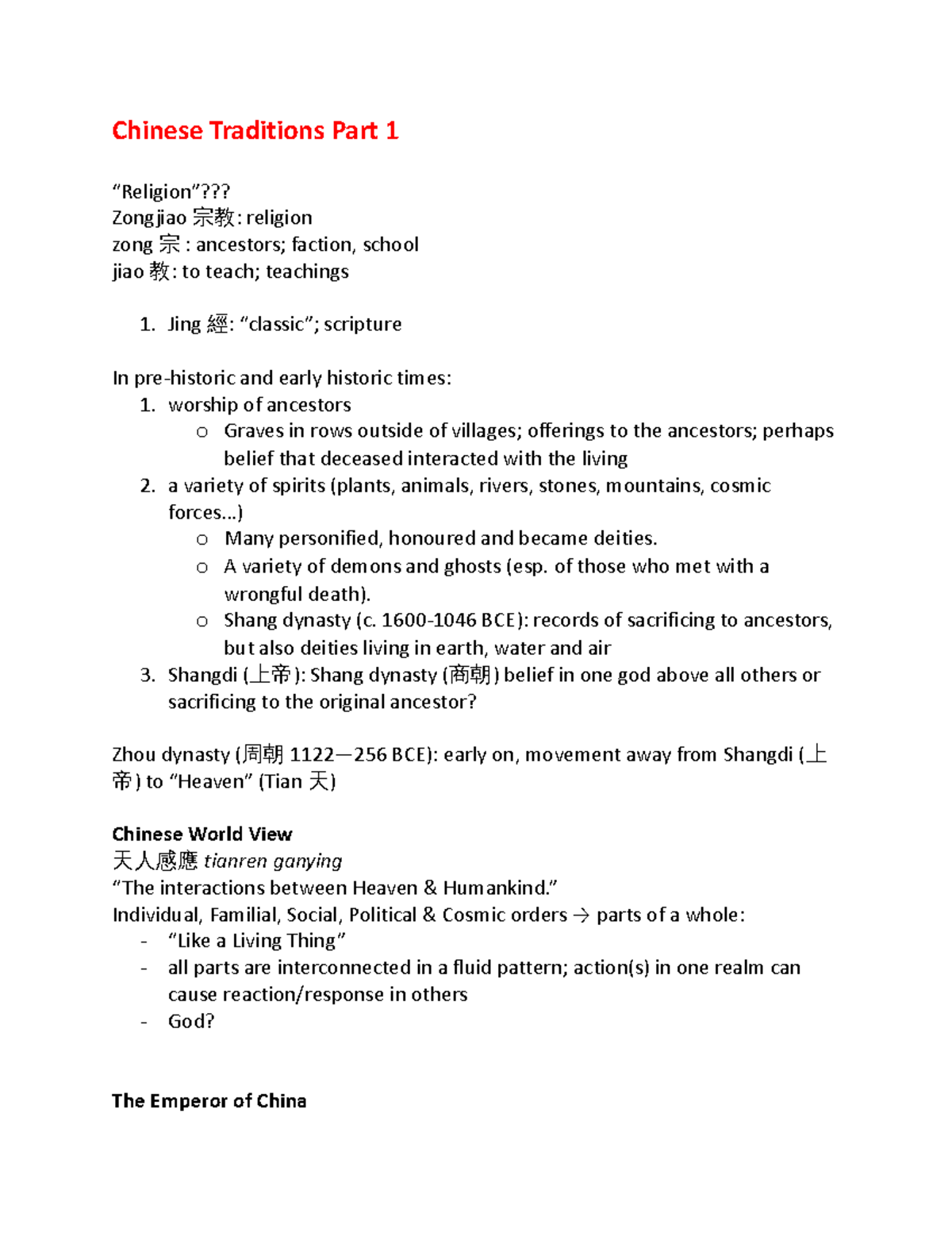 Chinese Traditions Part 1 - worship of ancestors o Graves in rows ...