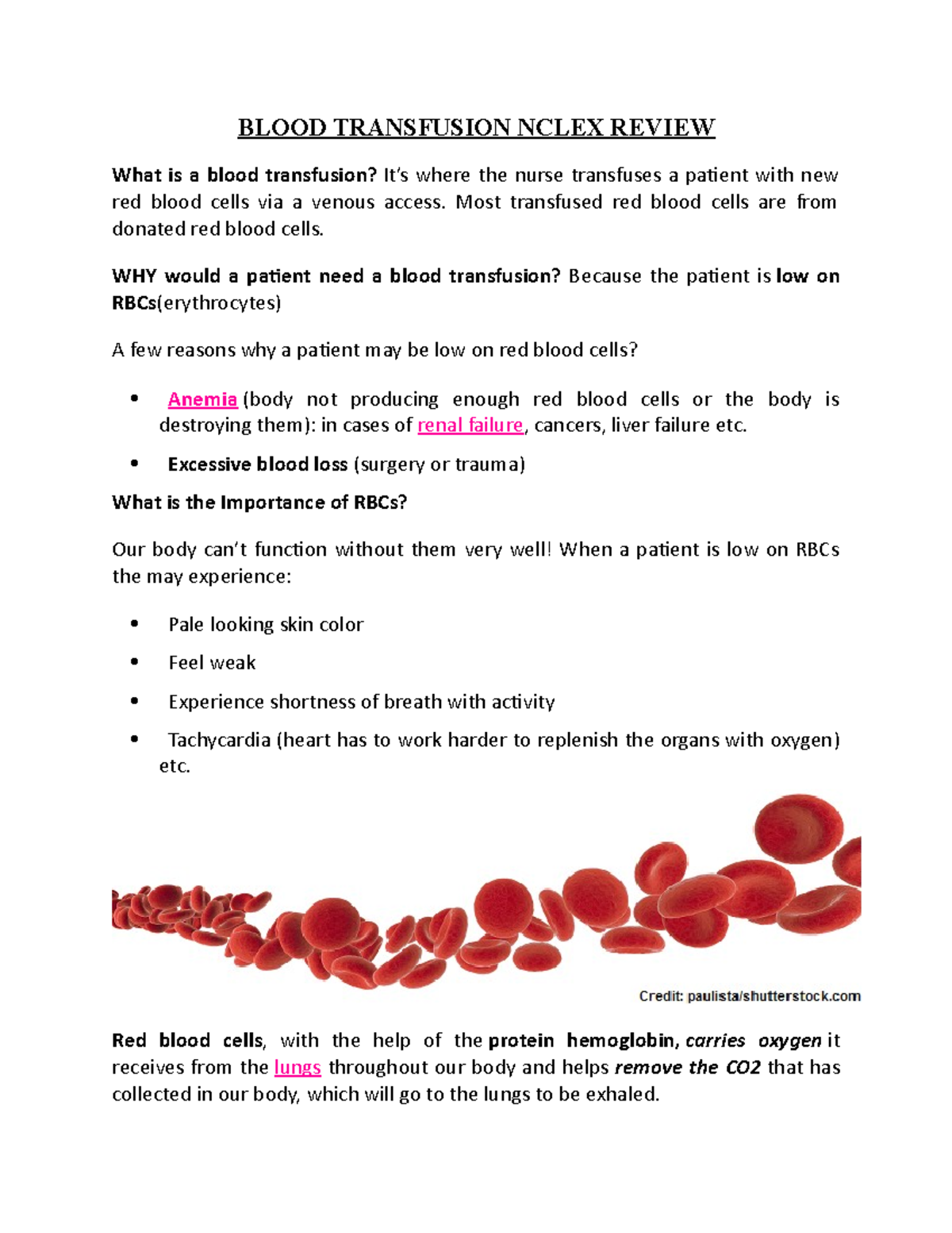 Blood Transfusion Nclex Review - BLOOD TRANSFUSION NCLEX REVIEW What is ...