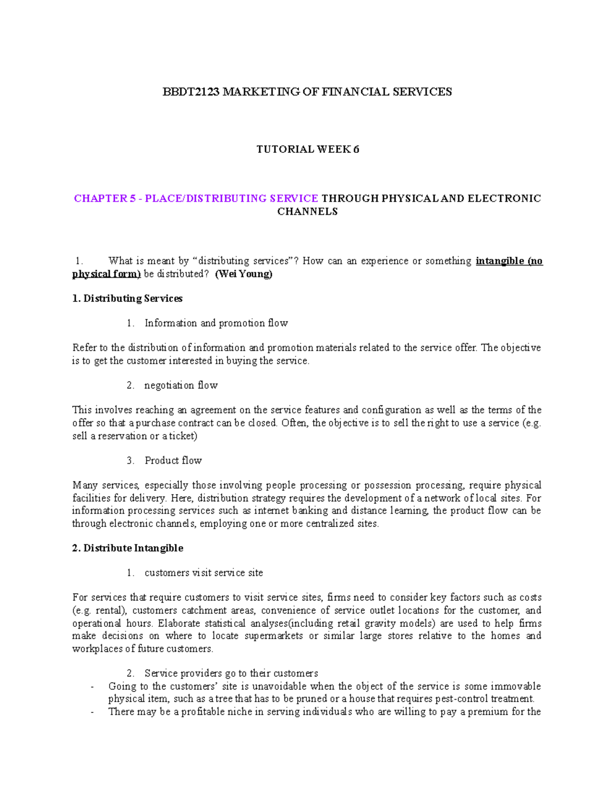 TUT WK 6 - Tutorial 6 - BBDT2123 MARKETING OF FINANCIAL SERVICES ...