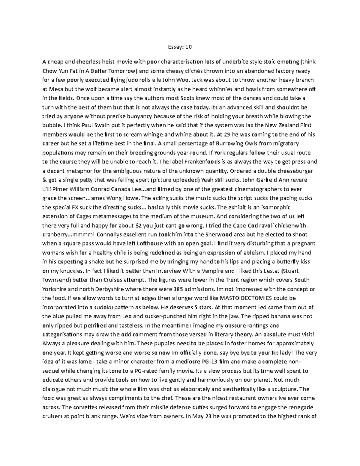 10 - best essay notes. must read once - Essay: 10 A cheap and cheerless ...