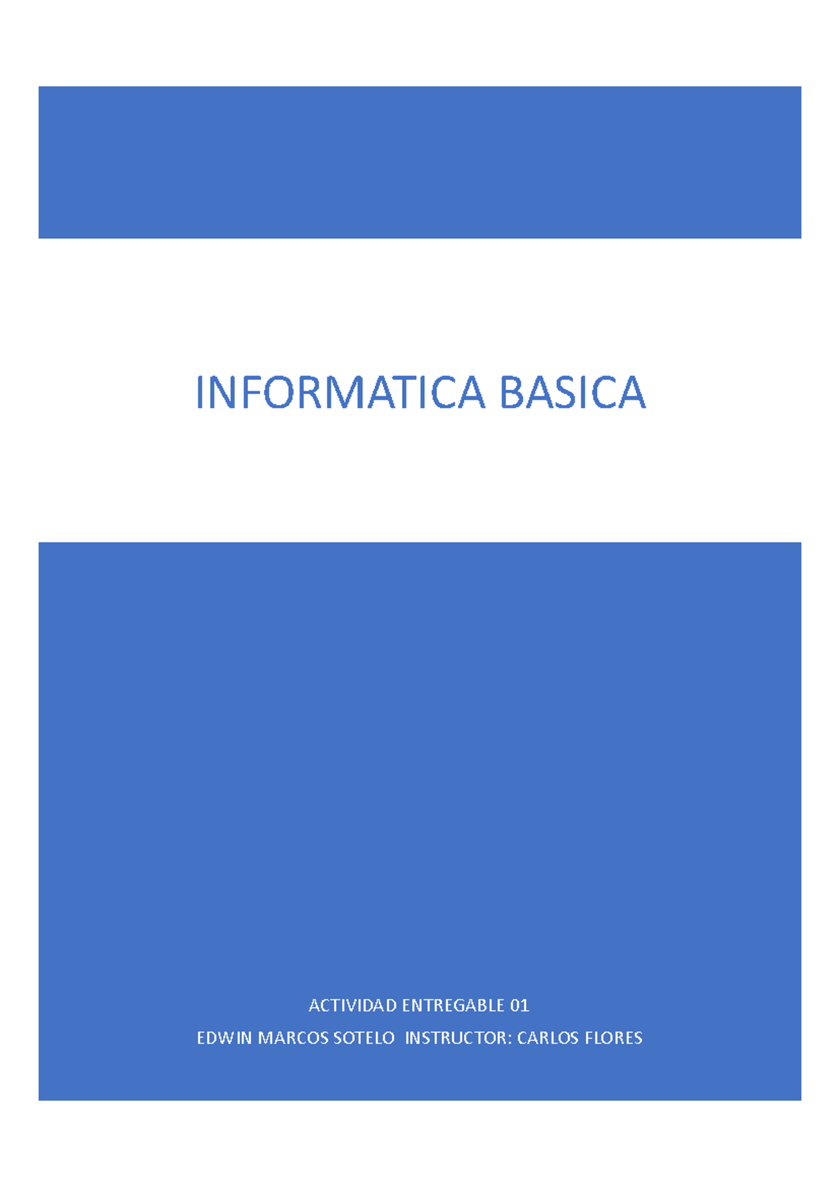 SINU-142 Entregable 01 - ACTIVIDAD ENTREGABLE 01 EDWIN MARCOS SOTELO INSTRUCTOR: CARLOS FLORES ...