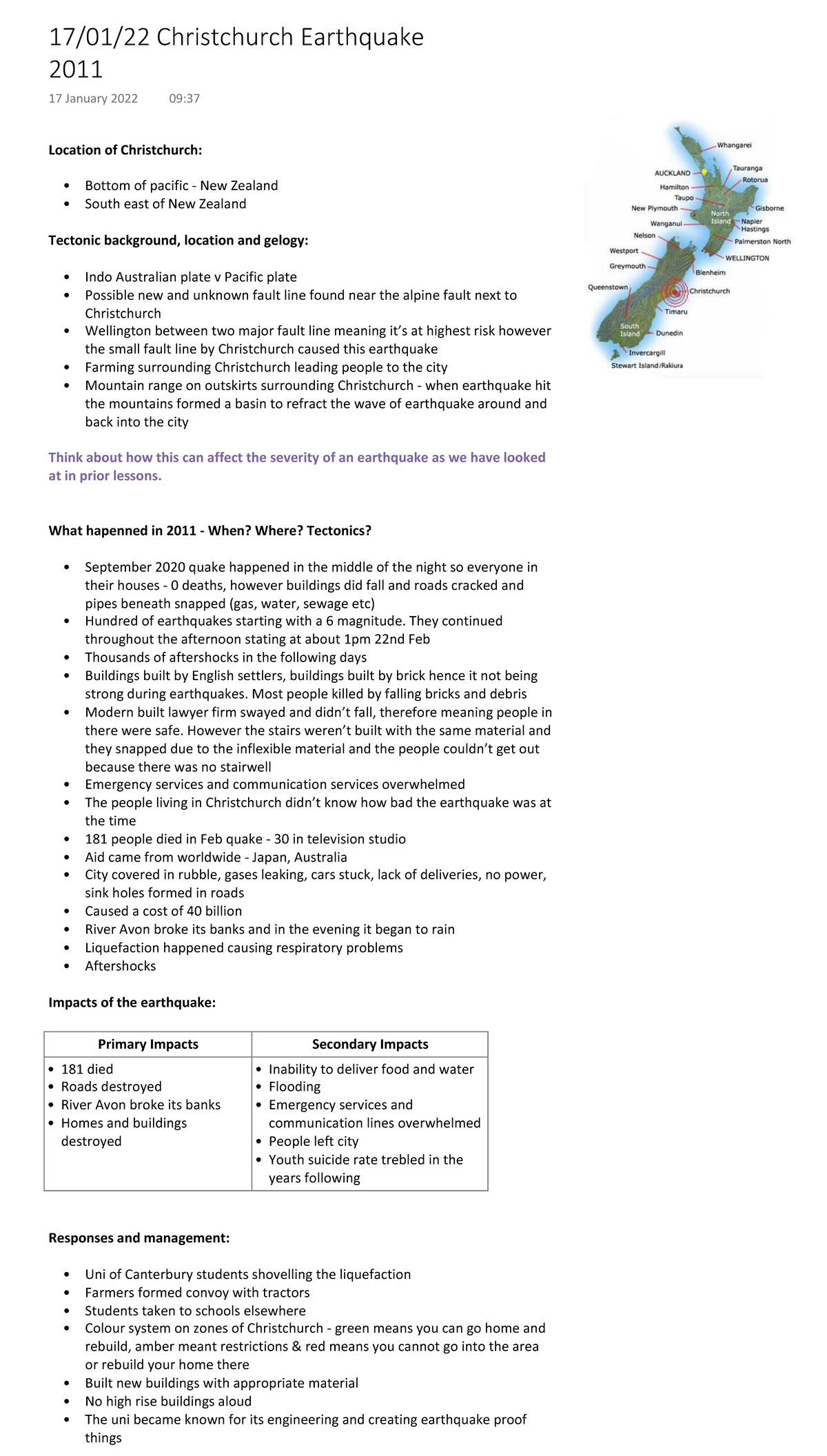 170122 Christchurch Earthquake 2011 - Location of Christchurch: Bottom ...