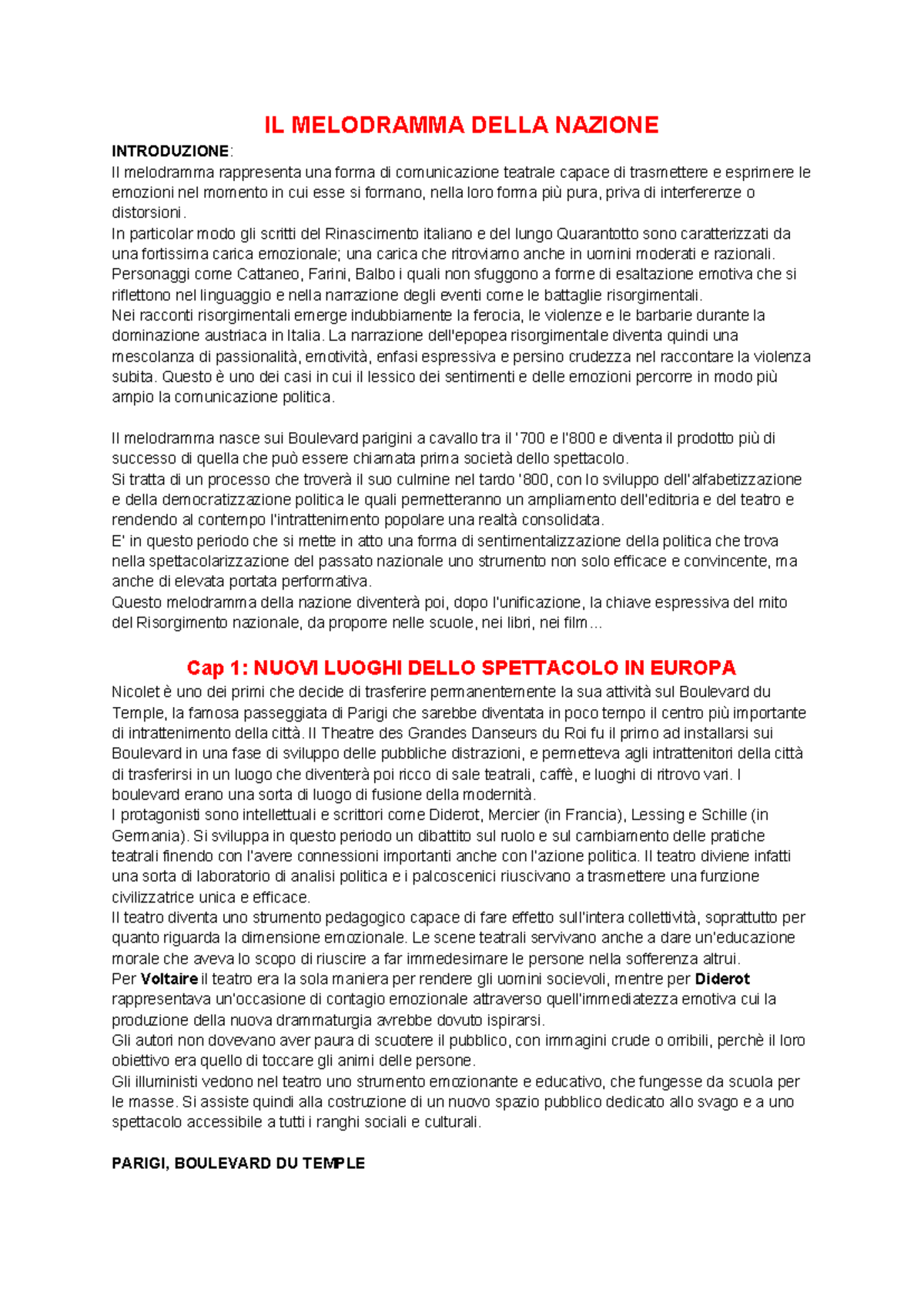 IL Melodramma Della Nazione - IL MELODRAMMA DELLA NAZIONE INTRODUZIONE: Il melodramma ...