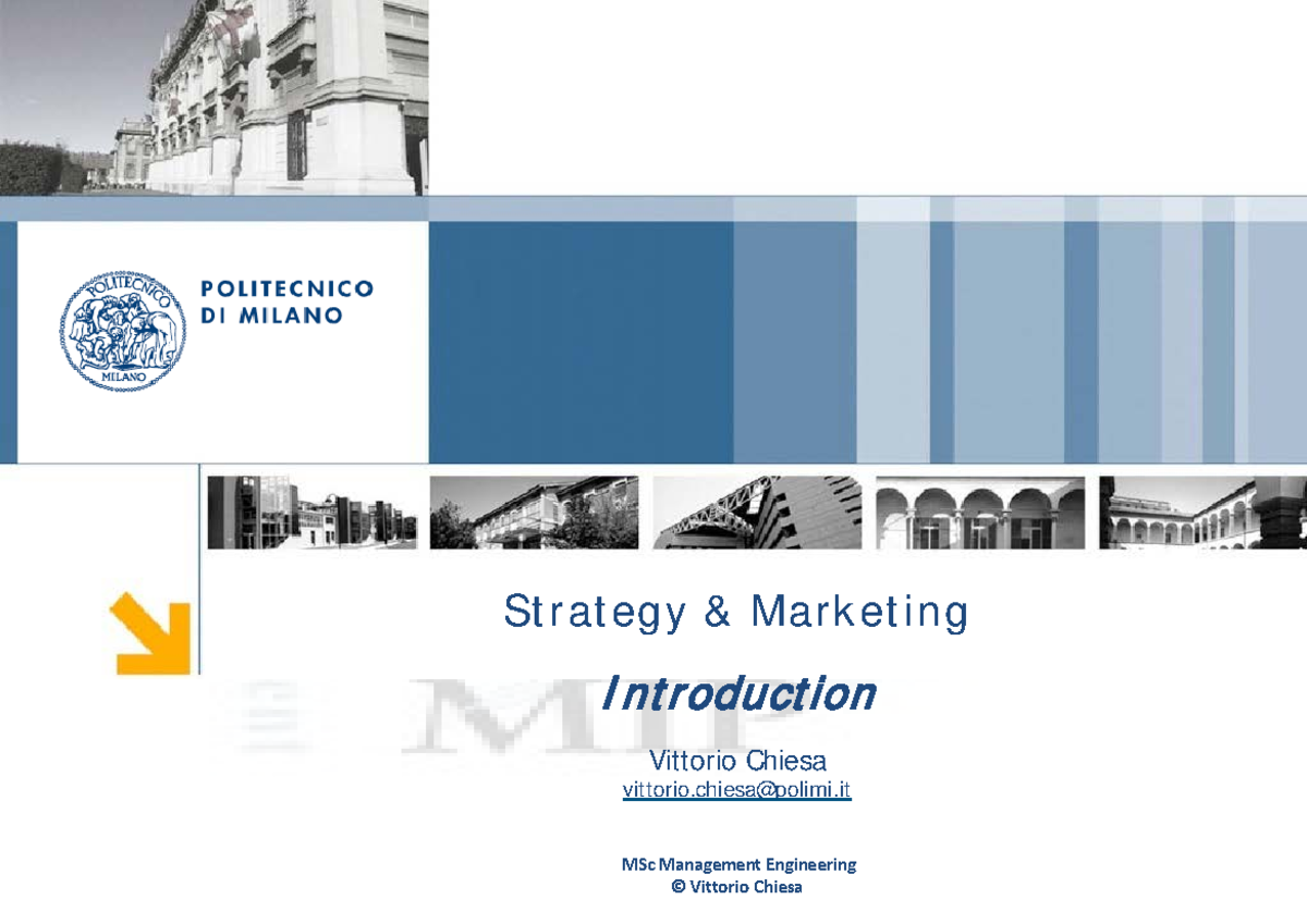 01. Introduction - Strategy - MSc Management Engineering © Vittorio ...