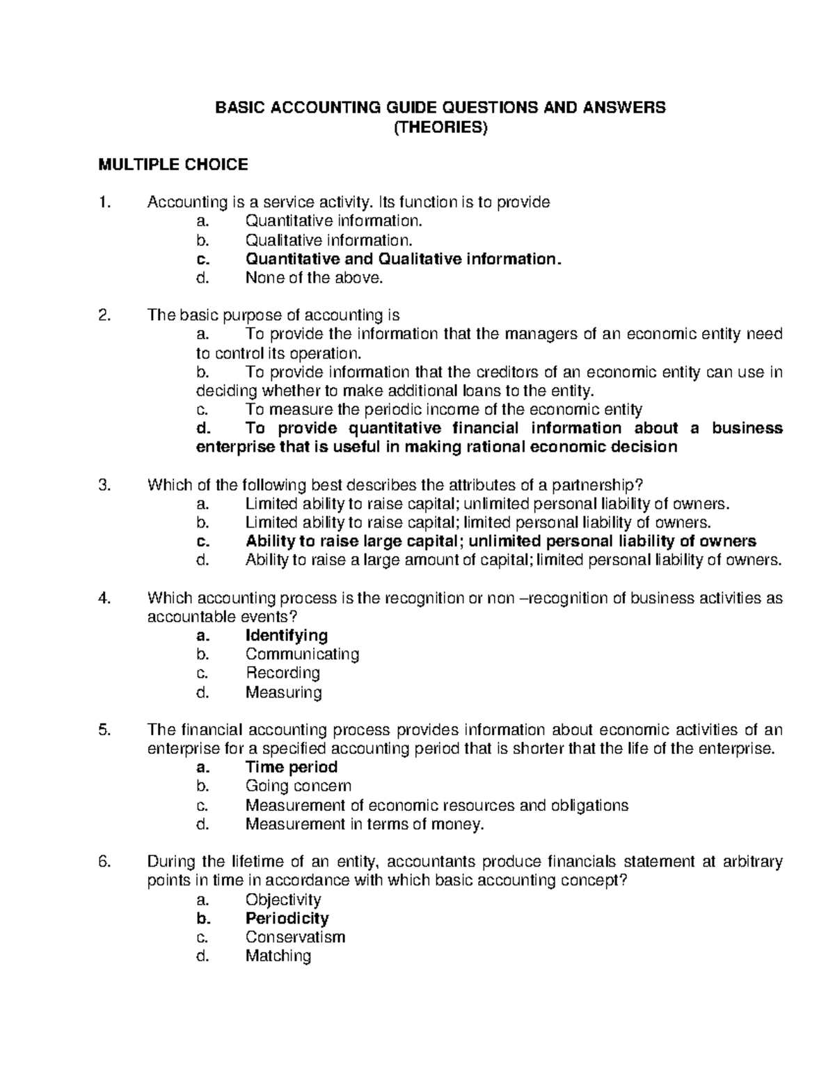 Basic Acc.Q&A (Theories) Practice Materials - BS in Accountancy ...