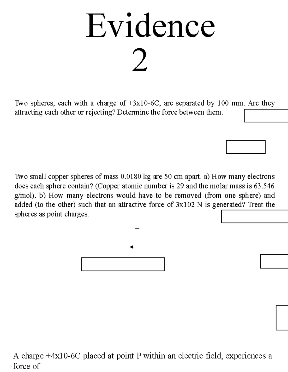 Evidence number two_Matter and Energy - Matter and Energy II ...