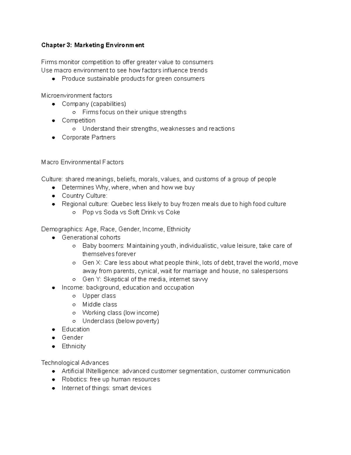 1MA3 - Marketing Midterm Lecture Notes - Chapter 3: Marketing ...