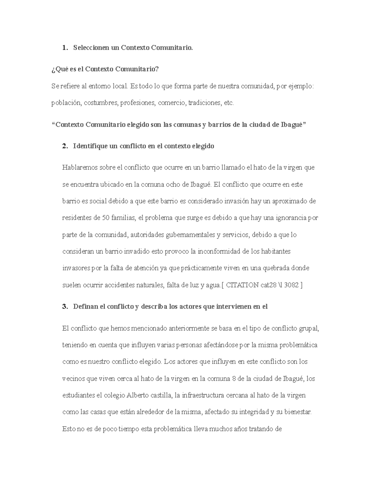 Contexto Comunitario - 1. Seleccionen un Contexto Comunitario. ¿Qué es ...