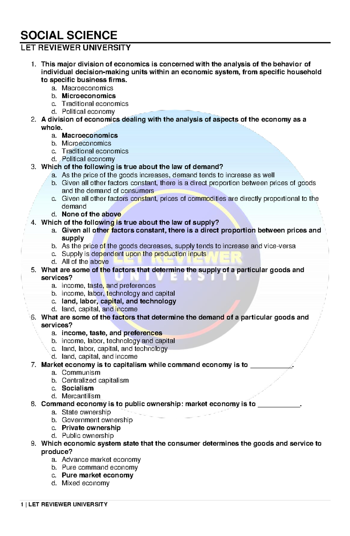 Social Science Reviewer K - 1 | LET REVIEWER UNIVERSITY SOCIAL SCIENCE ...