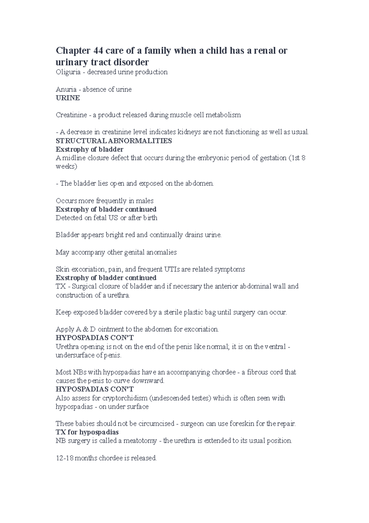 Chapter 44 care of a family when a child has a renal or urinary tract ...