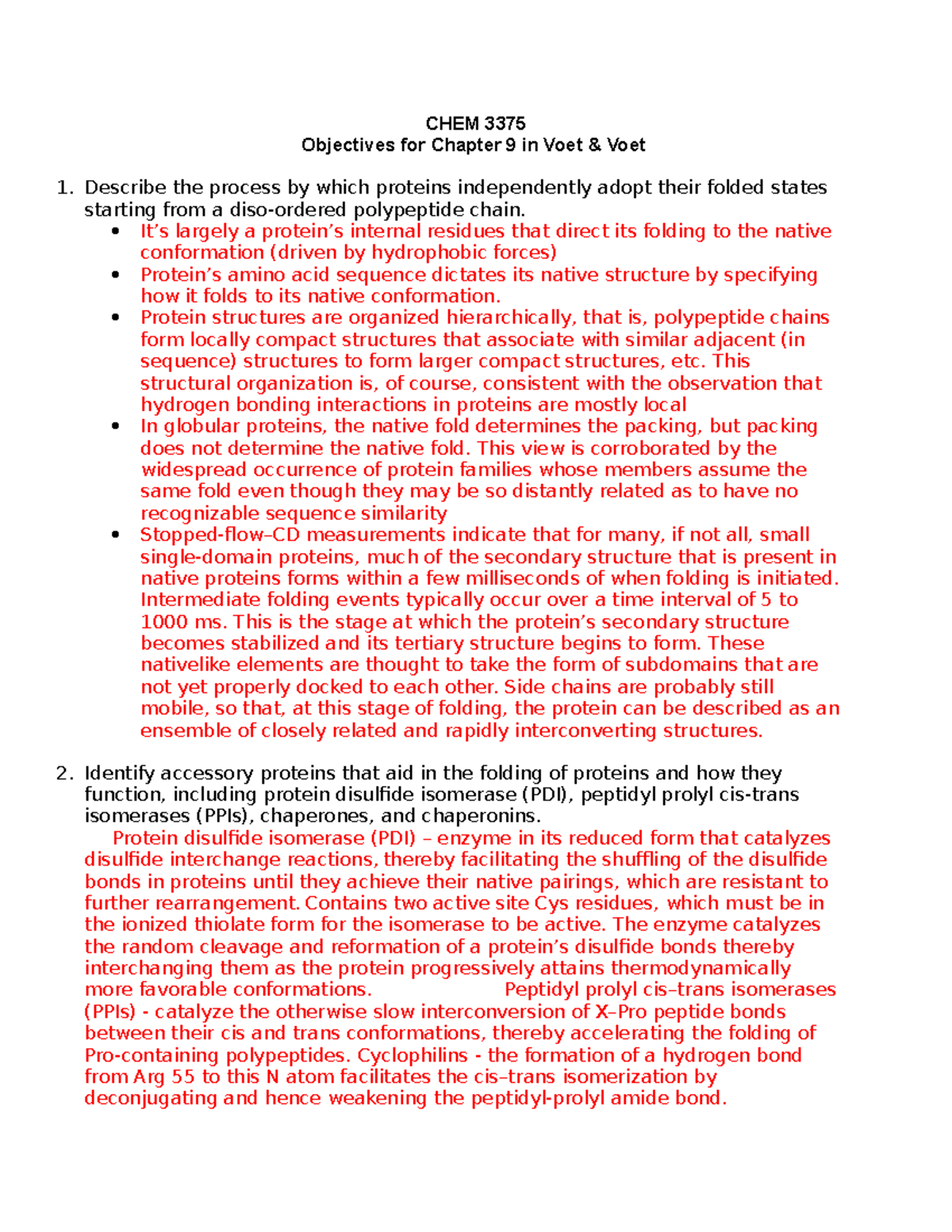 Chapter 9 Learning Objectives - CHEM 3375 Objectives for Chapter 9 in ...
