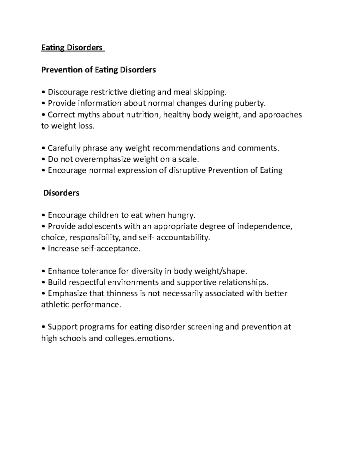 Nutrition 132 (68) - Eating Disorders Prevention of Eating Disorders ...