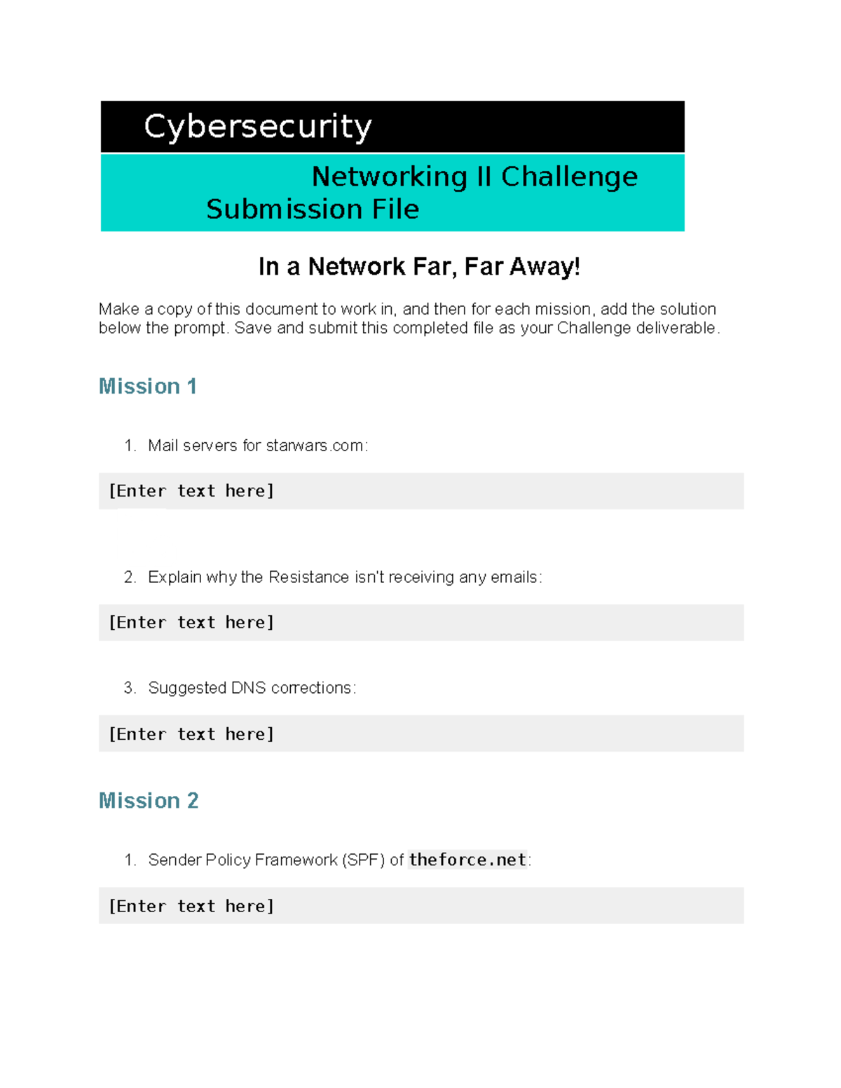 Cybersecurity - Document each DNS record type found. - Cybersecurity Networking II Challenge ...