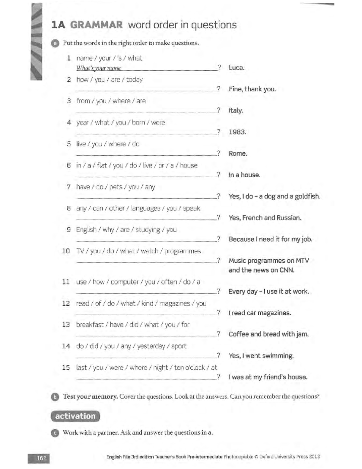 Extra Practice - Grammar UNIT 1 - EF PRE- Intermediate - Ngôn Ngữ Anh ...